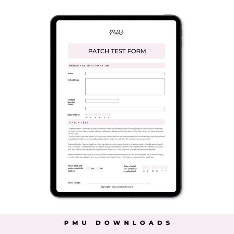 Patch Test Form – The PMU Circle